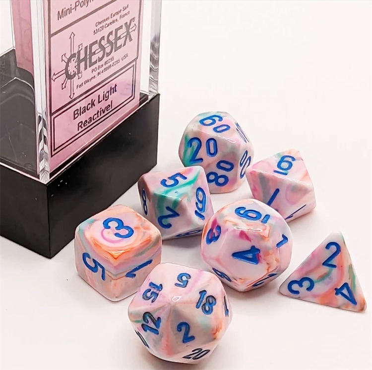 Buy Mini Dice Festive: Pop Art/Blue 7-Die Set at King Games